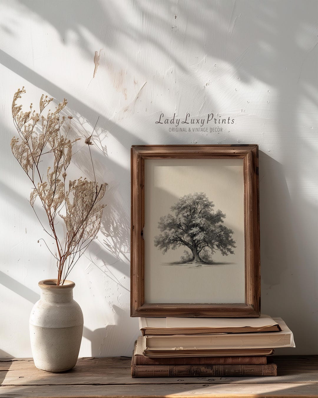 Vintage Oak Tree Sketch Print: Botanical Ink Drawing (digital Download ...