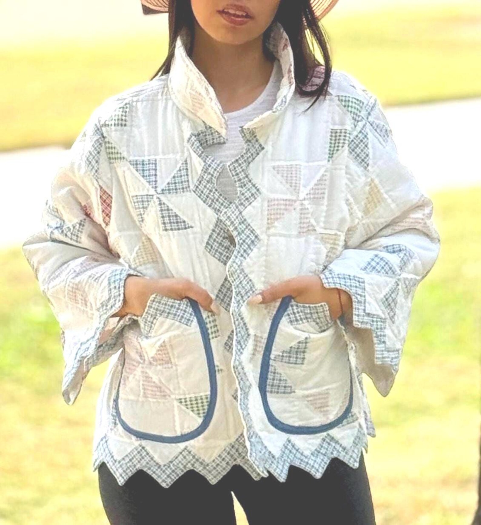 Handmade Vintage Patchwork Quilt Coat – Oversized Boho Jacket, One of a ...