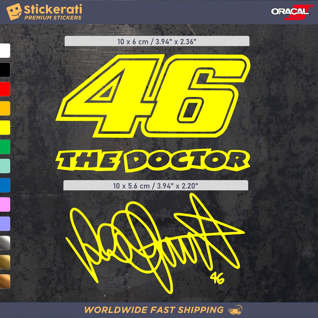 Valentino Rossi Number 46 the Doctor Sticker Decal Adesivi Helmet ...