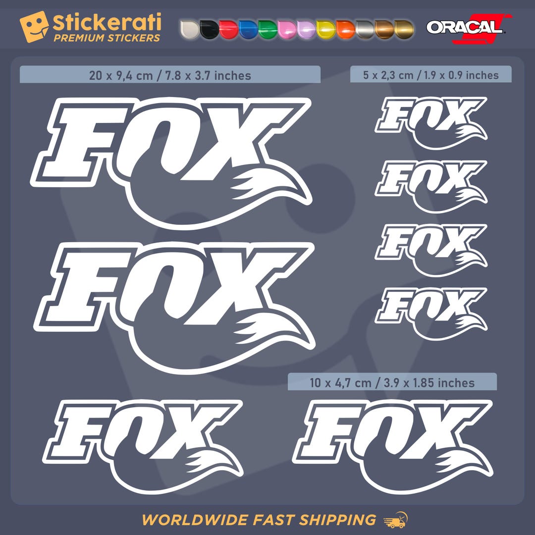FOX Racing Stickers Kit Decals Vinyl Sticker Set Autocollant Aufkleber ...
