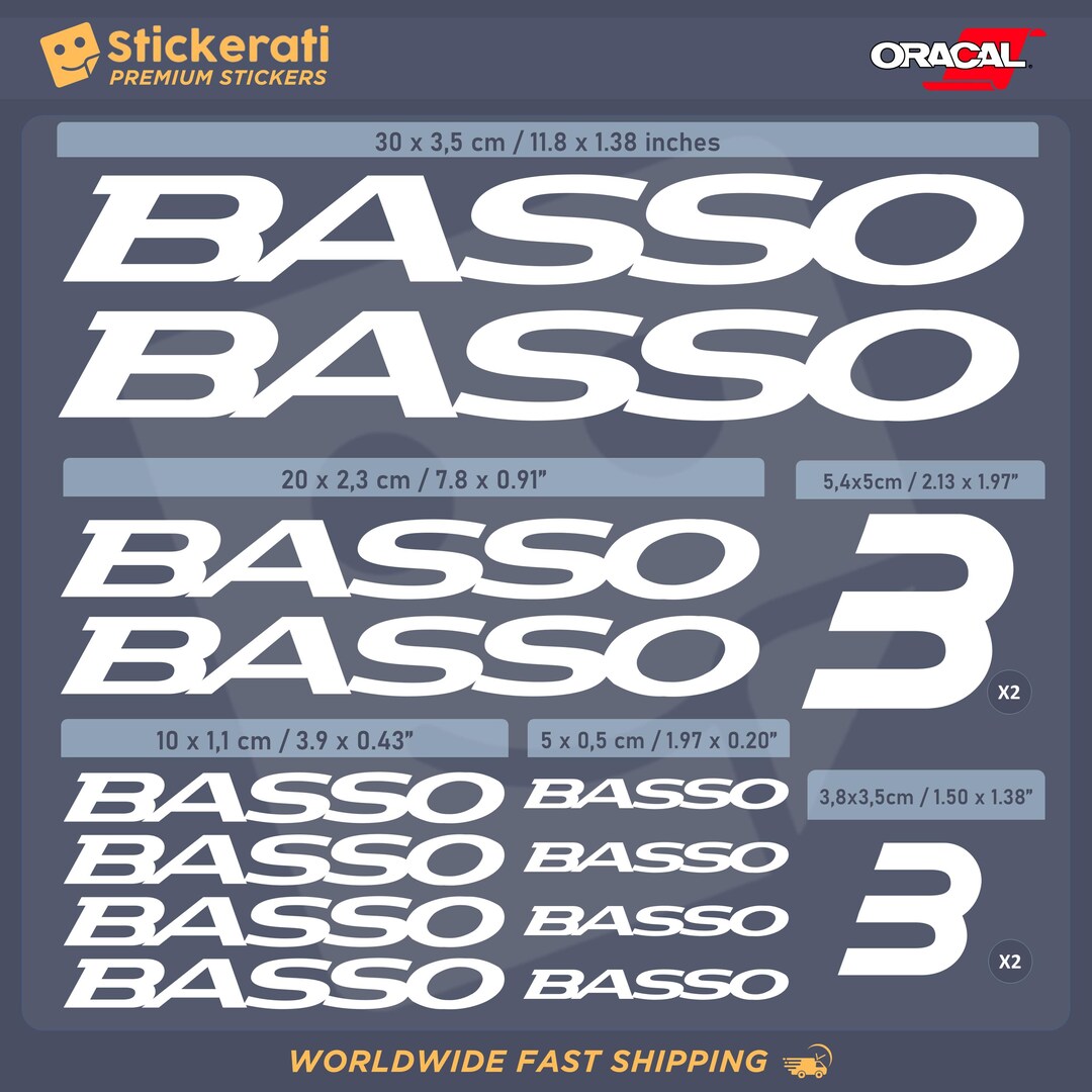 BASSO Bikes Stickers Kit Decals Vinyl Sticker Eagle Powertrain Sponsor ...