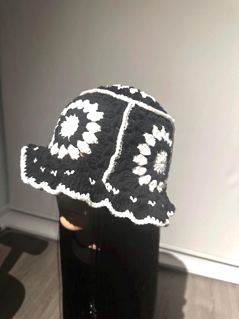Doja Cat-inspired Crochet Granny Square Bucket Hat, Sun Hat, Sunburst ...