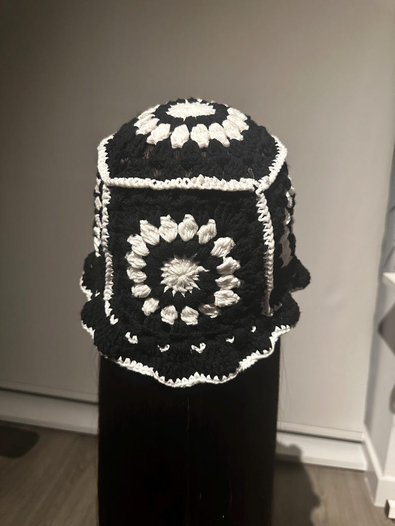 Doja Cat-inspired Crochet Granny Square Bucket Hat, Sun Hat, Sunburst ...
