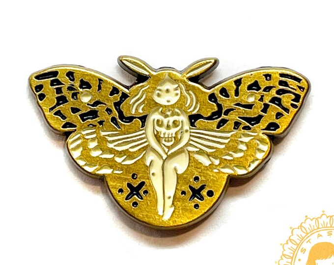 Deaths Head Hawk Moth Girl Enamel Pin - Etsy