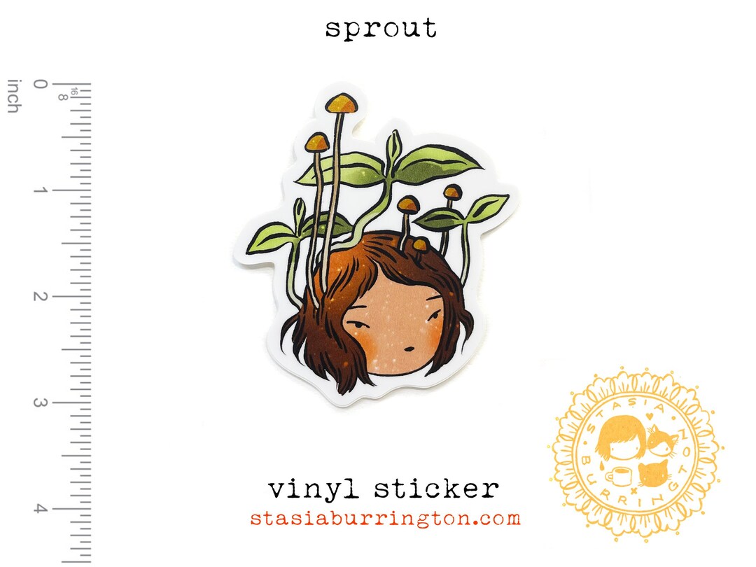 Vinyl Sticker - Sprout - Little Seedling Girl - Etsy