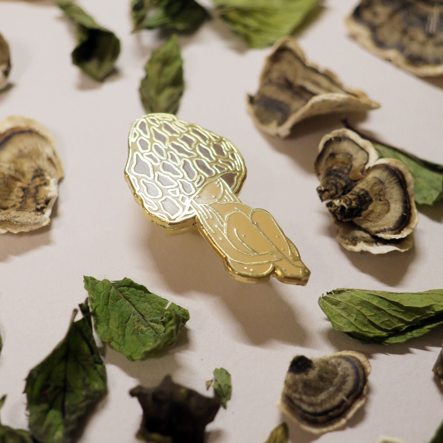 Morel Mushroom Girl Hard Enamel Pin | Etsy