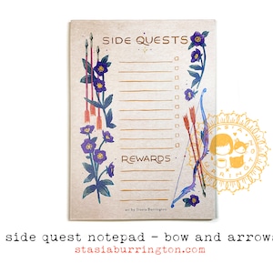 Side Quest Notepads - Action Adventure Fantasy to Do Lists - Etsy