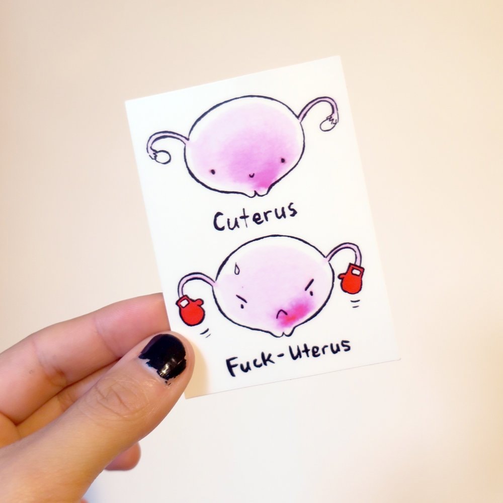 Vinyl Sticker Cuterus Fuck-Uterus feminist uterus art | Etsy