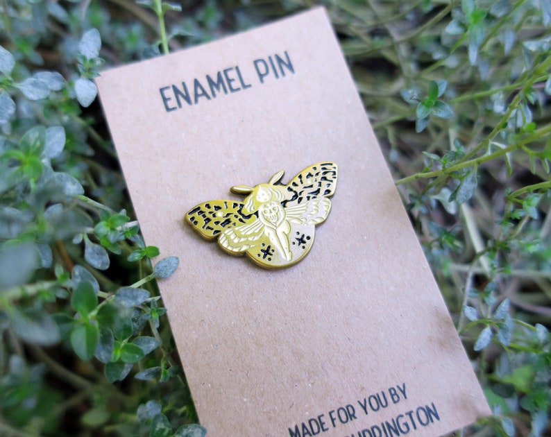 Deaths Head Hawk Moth Girl Enamel Pin - Etsy