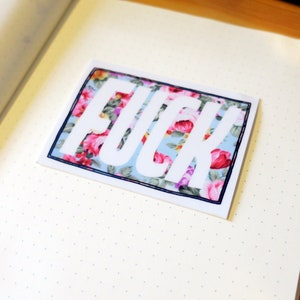 Vinyl Sticker - Fuck - Delicate Floral Obscene Sticka - Etsy