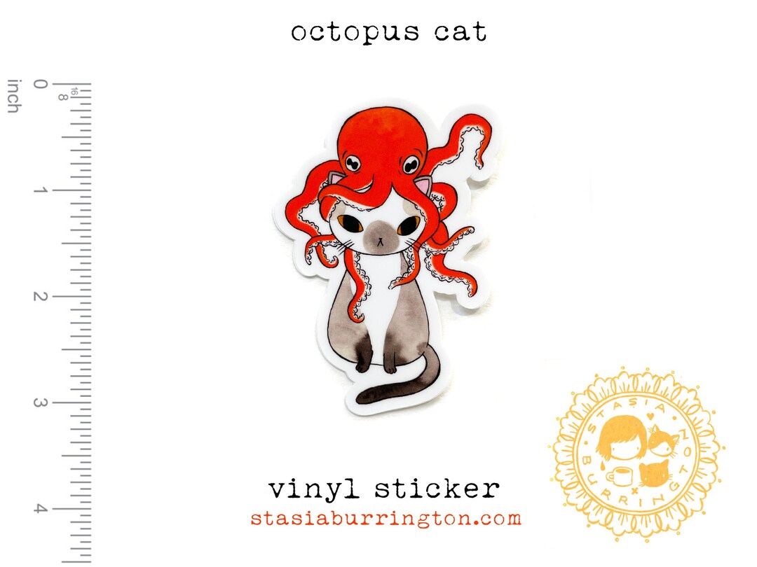 Vinyl Sticker - Octopus Cat - Octopussy - Etsy