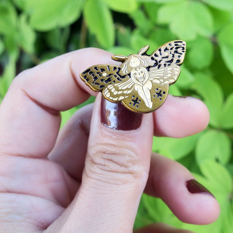 Deaths Head Hawk Moth Girl Enamel Pin - Etsy