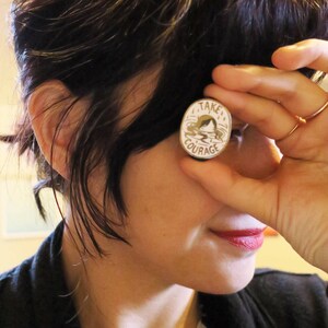 Take Courage Enamel Pin - Sweet Optimist - Etsy