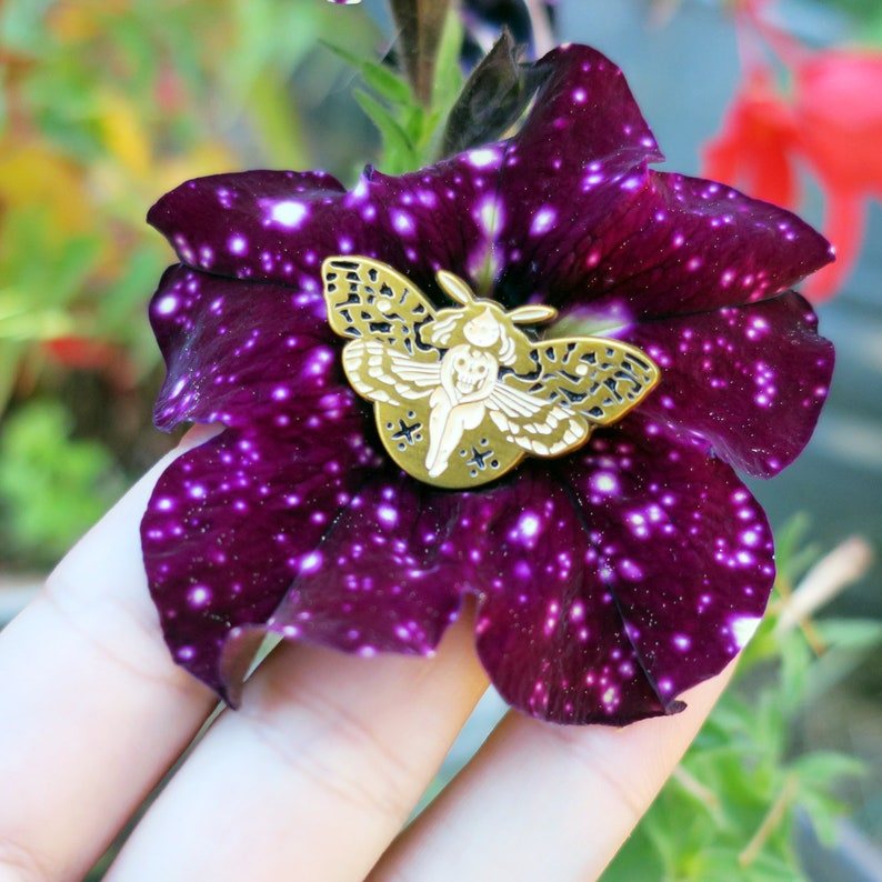 Deaths Head Hawk Moth Girl Enamel Pin - Etsy