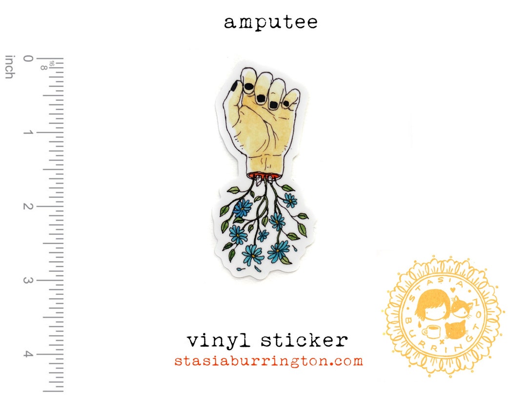 Amputee Sticker - Hand Cut Drawing - Etsy