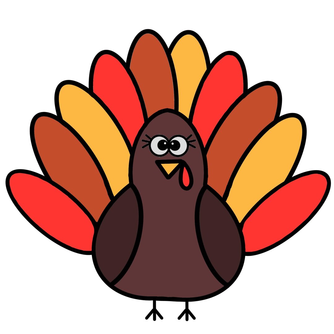 Turkey Clipart Black and White and Color PNG, SVG Cricut Classroom ...
