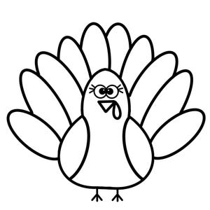 Turkey Clipart Black and White and Color PNG, SVG Cricut Classroom ...