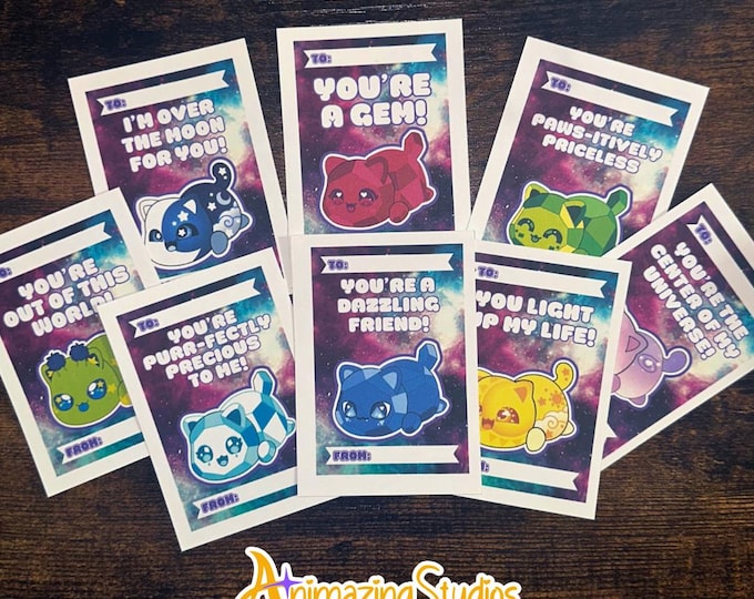 Meemeow Valentine Cards Aphmau | Celestial Meemeows - Etsy