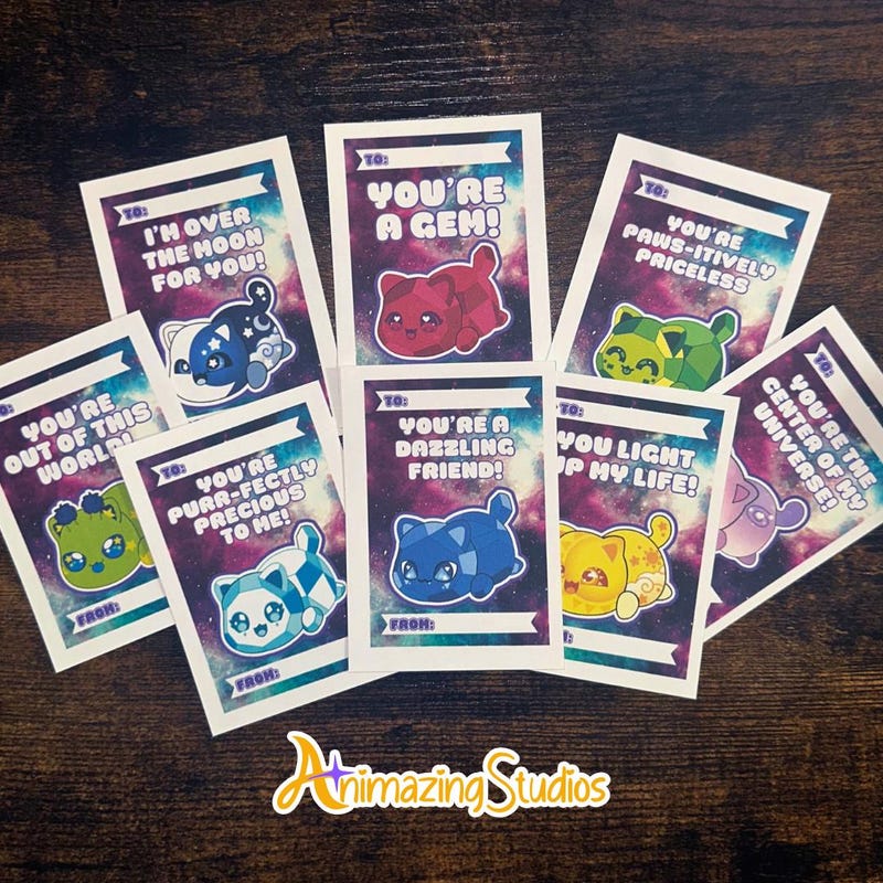 Aphmau Valentine Cards - Etsy