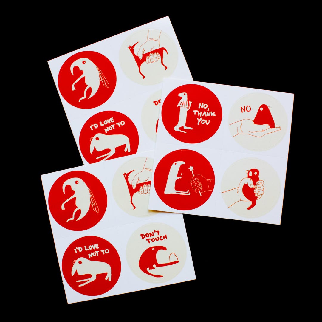 Round Stickers (8x) - Critical Critters Design - Etsy