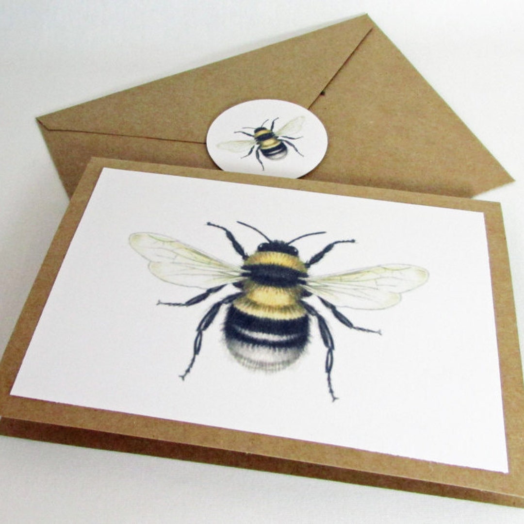Bee Card, Eco Friendly Thank You Cards, Bee Stationery for Beekeeper ...
