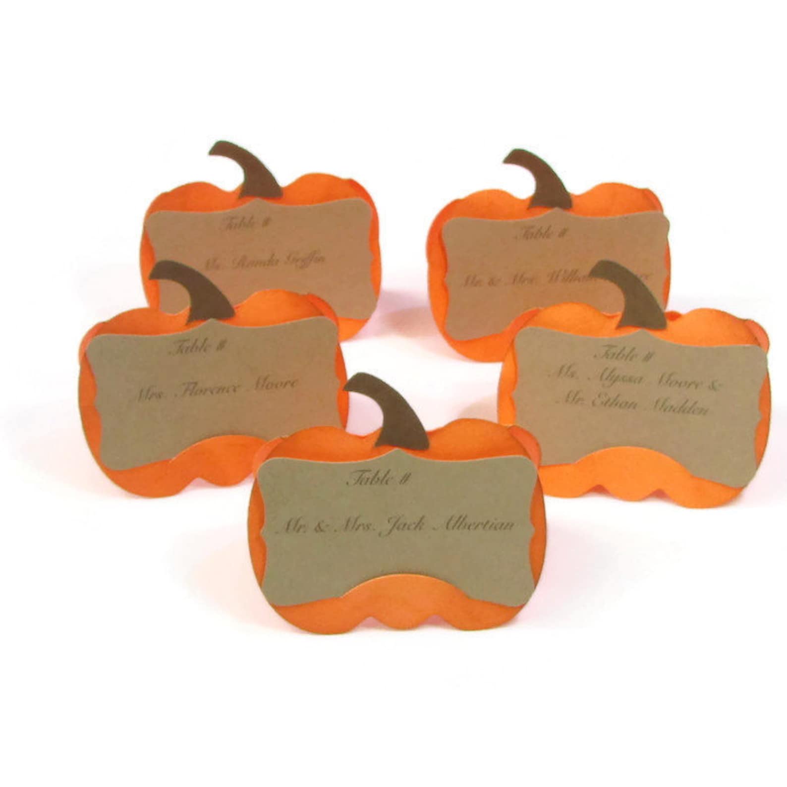 Thanksgiving Place Cards Pumpkin Place Cards Personalized - Etsy