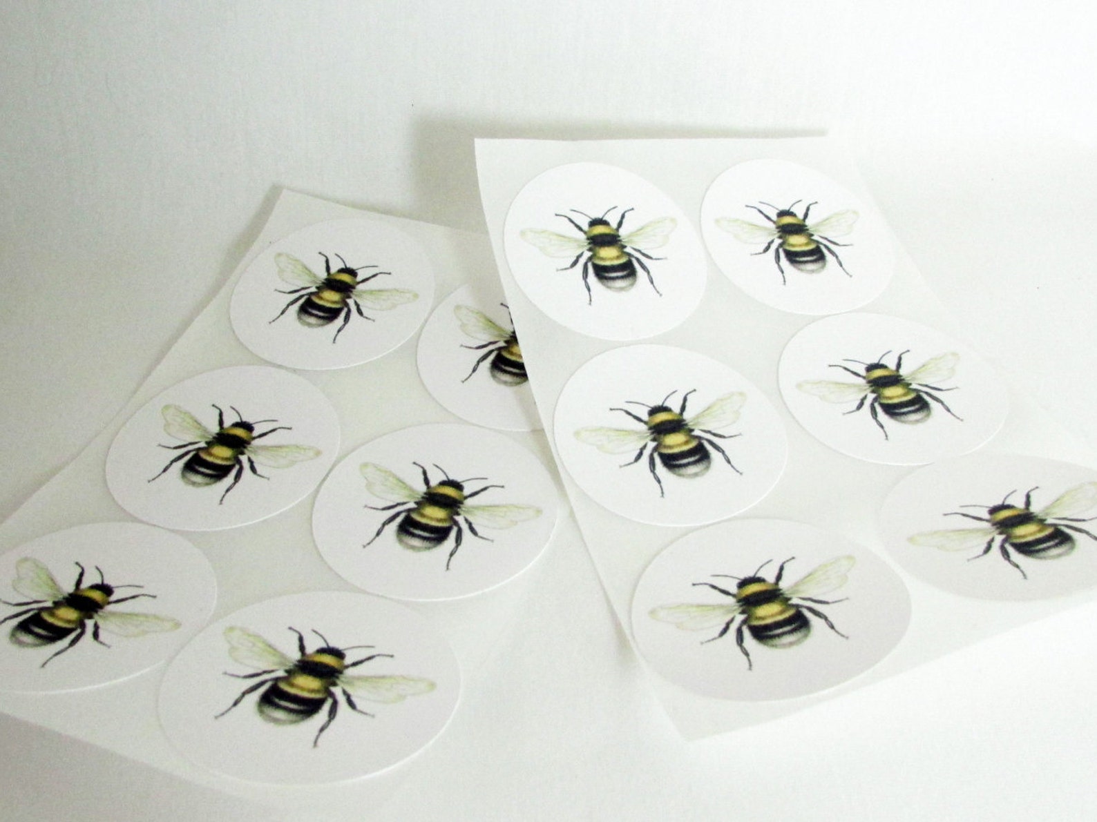 Bee Stickers, Bumble Bee Labels, Bee Scientific Illustration, Eco ...