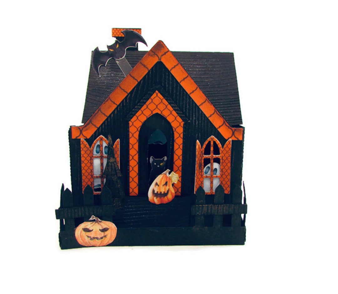 3D Haunted House Halloween Card, Handmade Halloween Pop up Card, Spooky ...