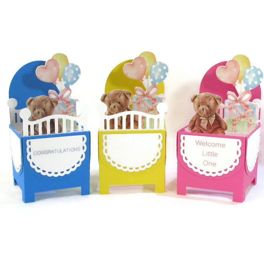 Personalized Baby Crib Pop-up Card: Unique Shower Gift Card Holder - Etsy