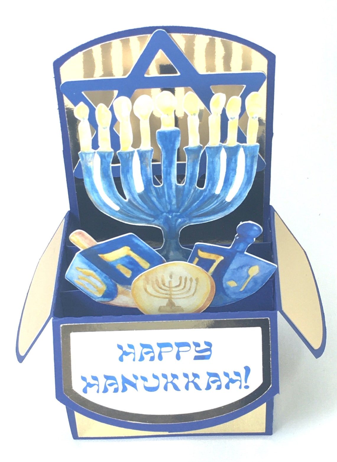 Happy Hanukkah Pop up Card Personalized Hanukkah Cards Gift | Etsy