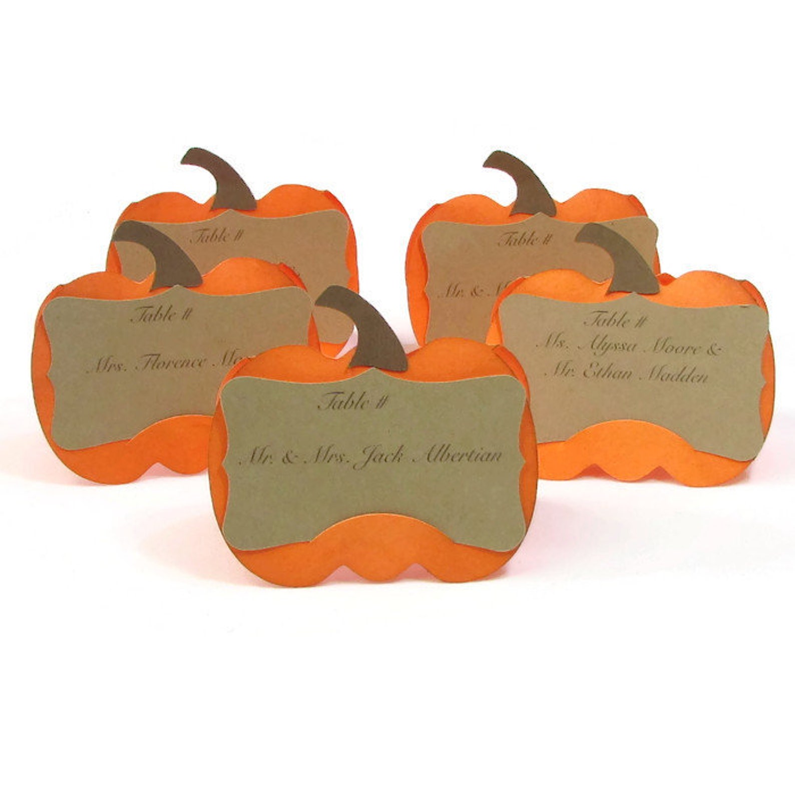 Thanksgiving Place Cards Pumpkin Place Cards Personalized - Etsy