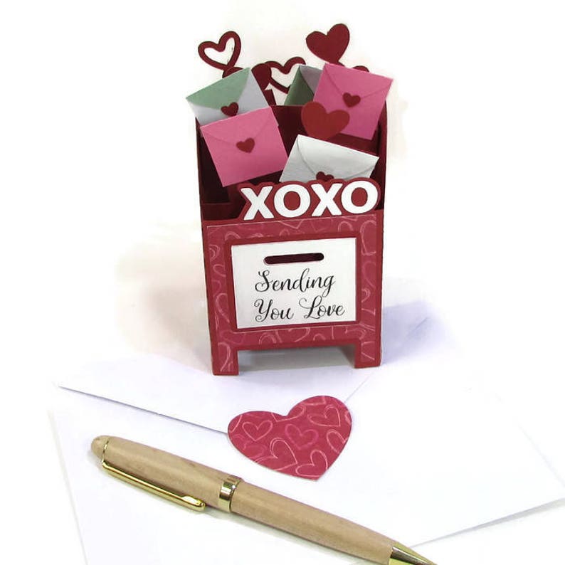 Pop up Valentines Day Card Valentine Pop up Card 3D Mailbox - Etsy