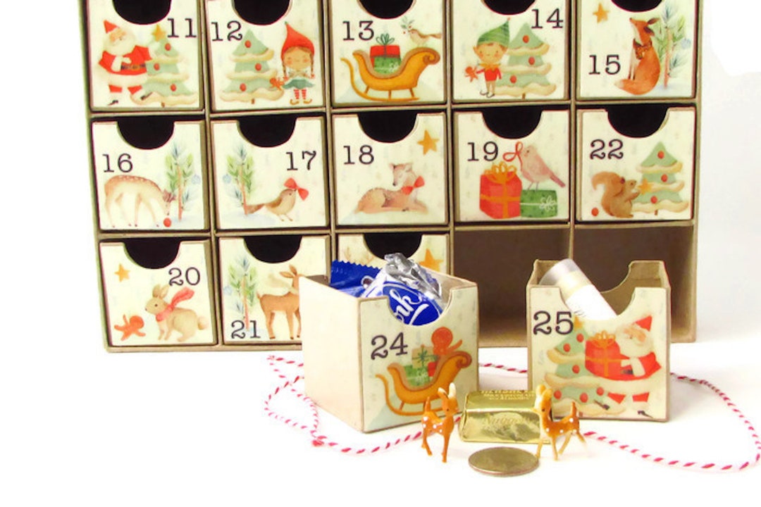Personalized Woodland Santa and Animals Advent Calendar, Keepsake ...