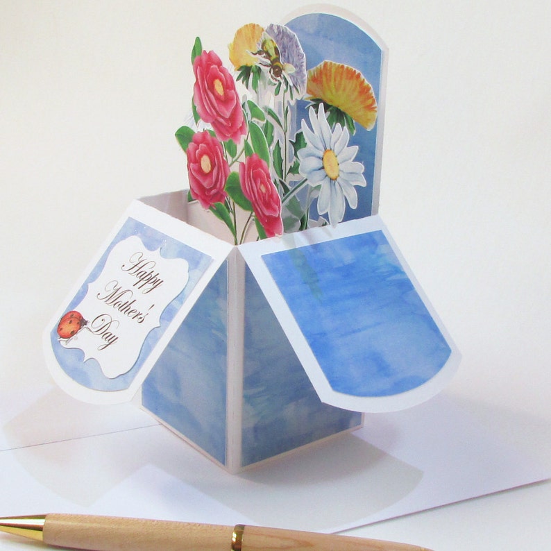 All Occasions Card Floral Pop-up Card Unique 3D Box Card | Etsy