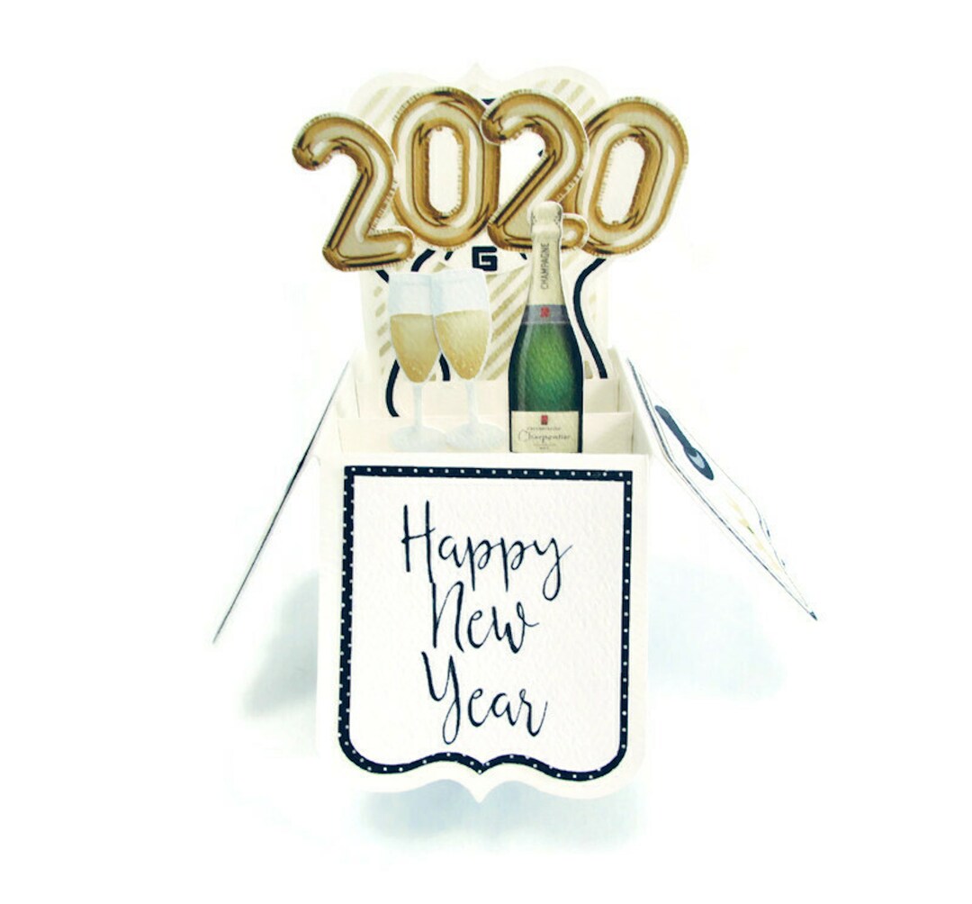 New Years Cards, 2024 3D Pop up Card, Personalized Pop up Card - Etsy