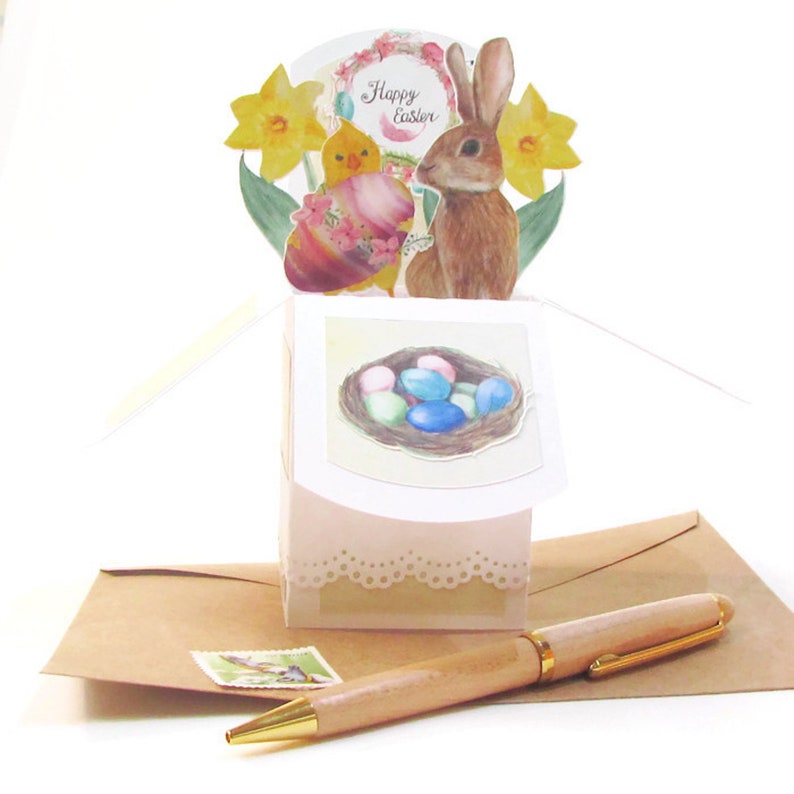 Easter Pop up Box Card 3D Easter Pop up Card Handmade Easter | Etsy