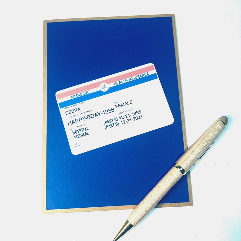 Personalized 65th Birthday Card: Medicare Card Design - Etsy