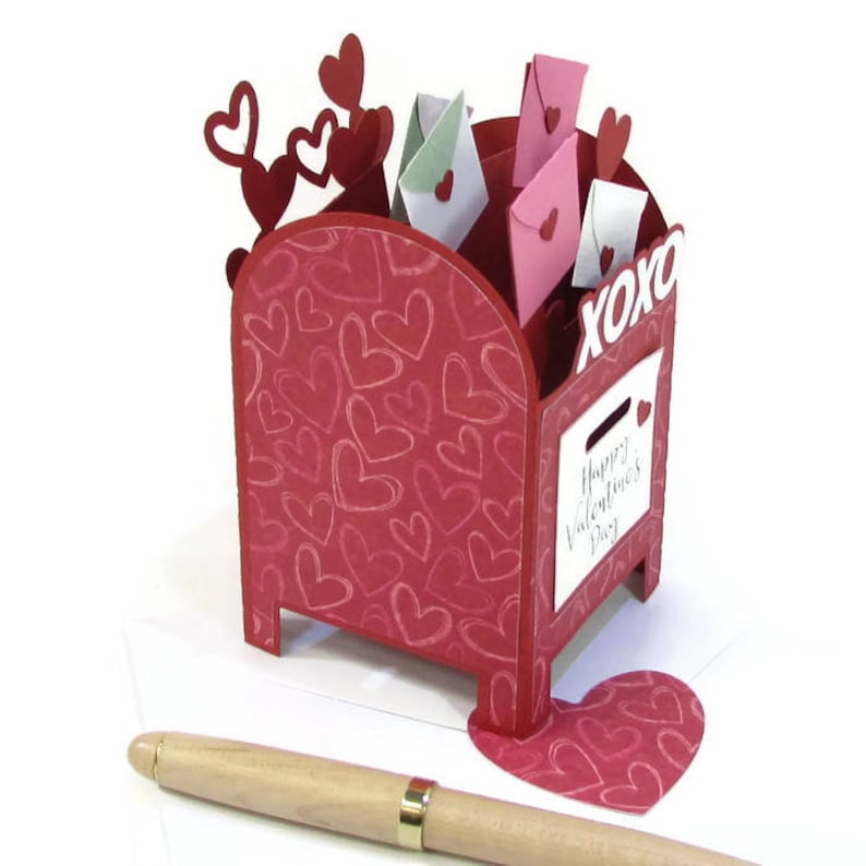 Valentine's Day Mailbox Pop up Card, Handmade 3D Card - Etsy