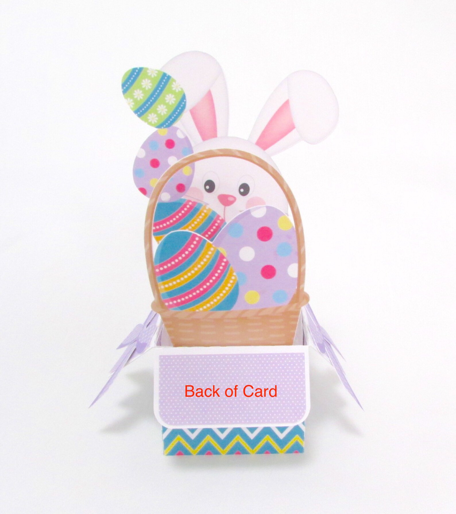 Easter Bunny With Eggs 3d Card Bunny Card for Kids Happy | Etsy