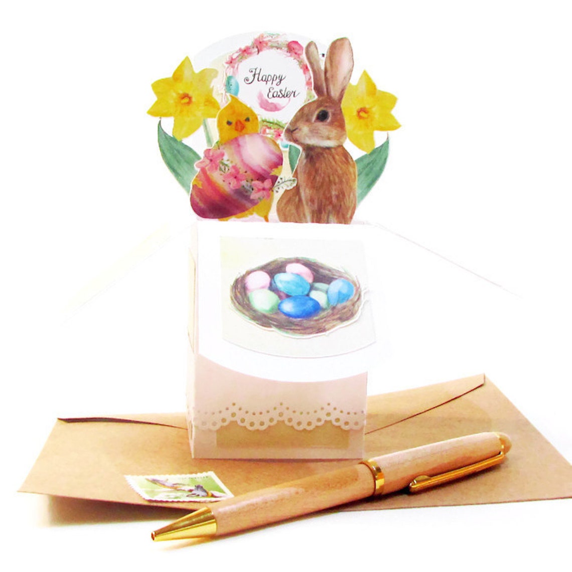 Easter Pop up Box Card 3D Easter Pop up Card Handmade Easter | Etsy