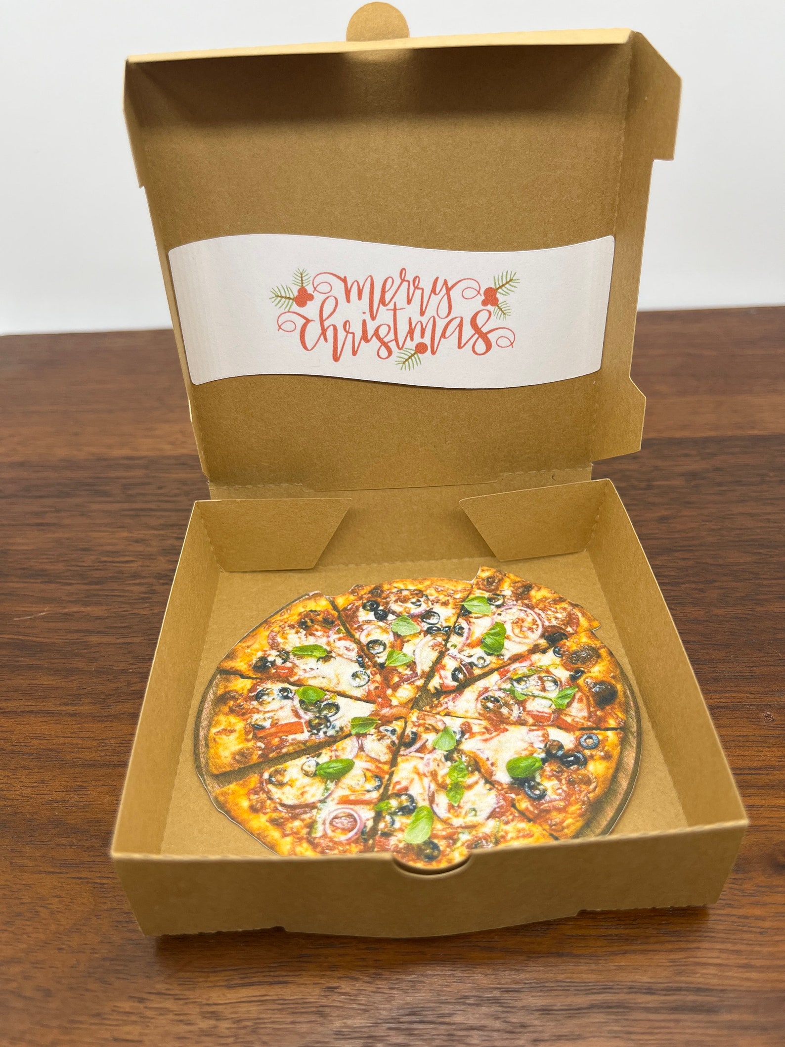 Mini Pizza Box Gift Card Holder, Customizable Birthday Money, Stocking ...