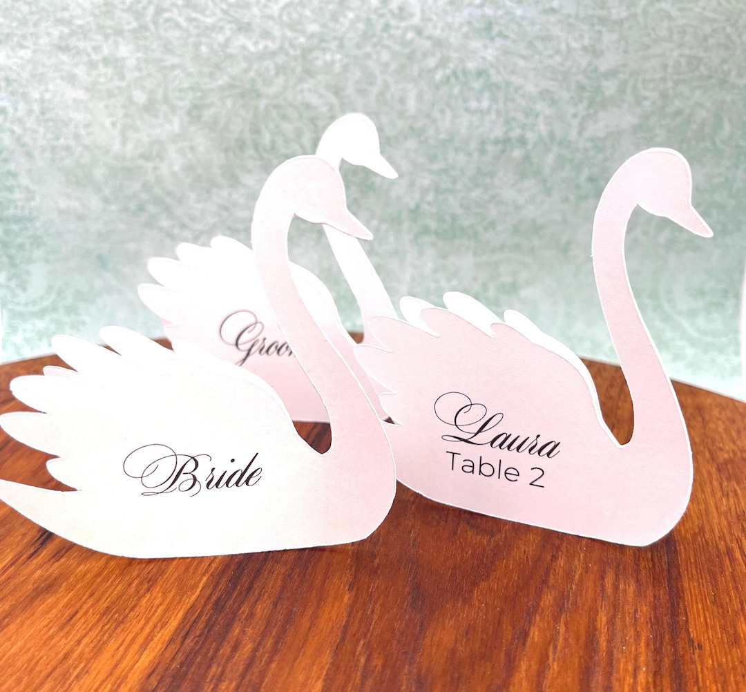 Swan Place Cards for Wedding Bridal Shower, Escort Card - Etsy