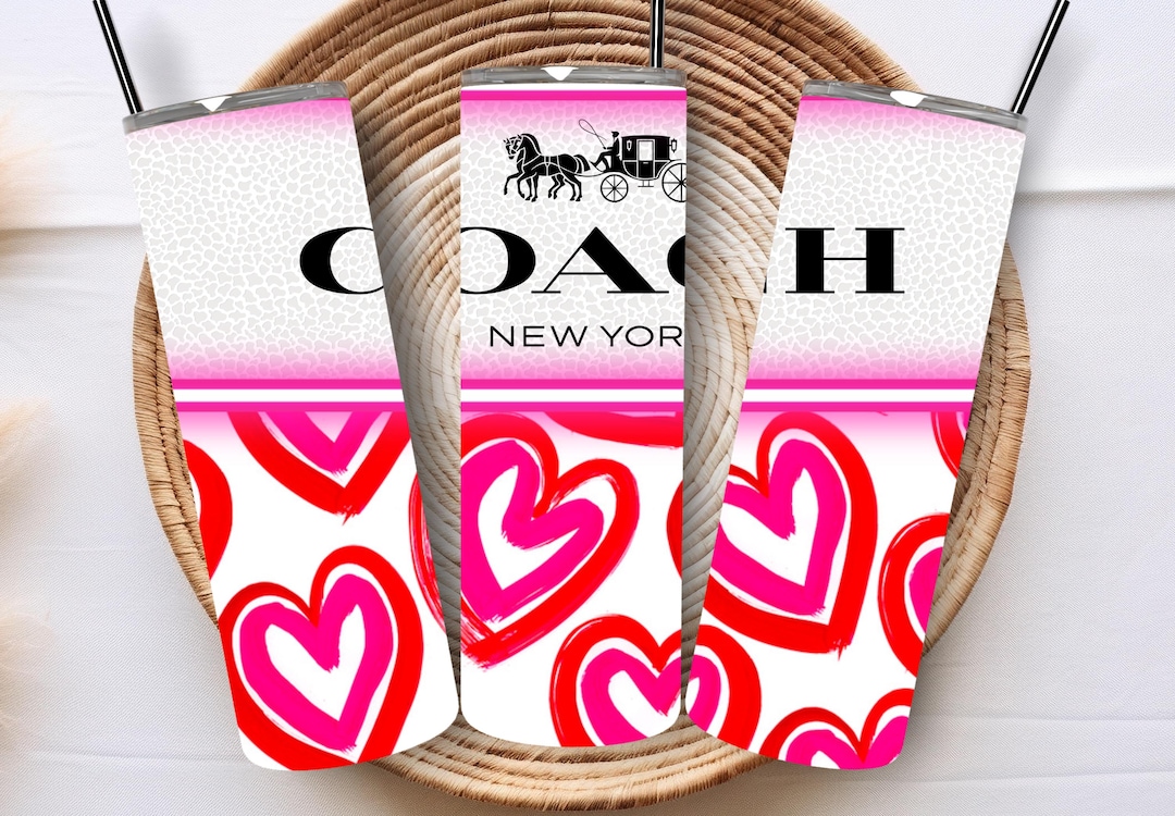 Luxury Leather Purse Tumblerwrap PNG, Pink and Red Hearts 20oz Tumbler ...
