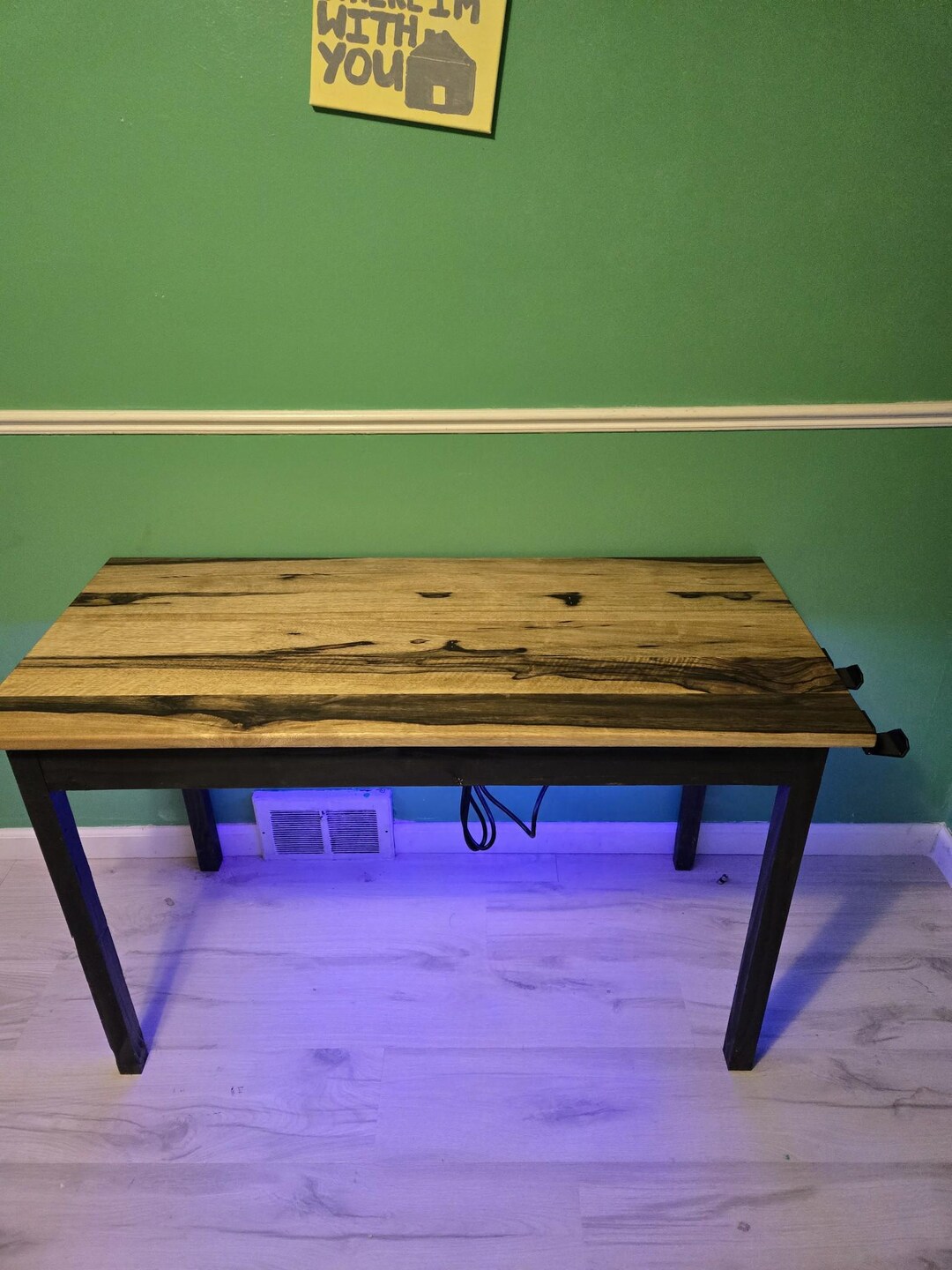 Light up Gamer Desk With Cord Organizer and Power Outlet Included - Etsy