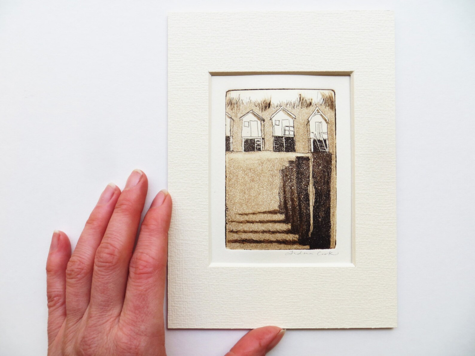 Original Etching and Aquatint of a Beach Huts and Wave - Etsy