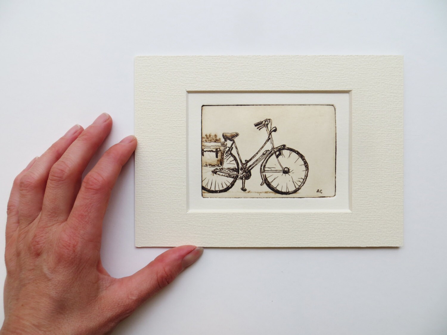 Original Etching of a Bicycle - Etsy