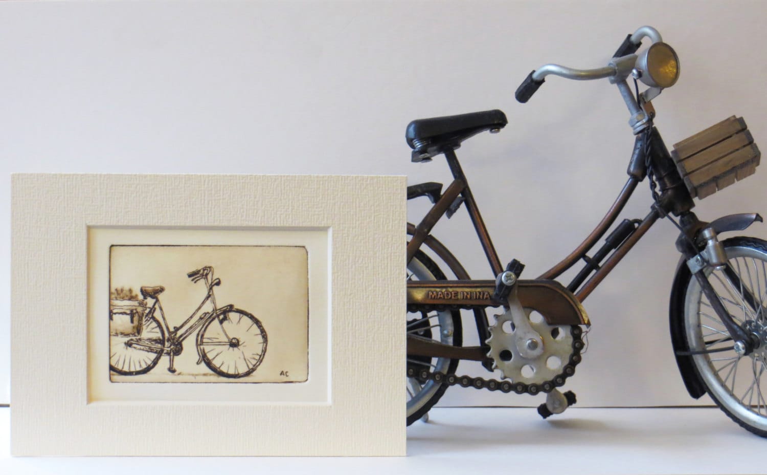 Original Etching of a Bicycle - Etsy