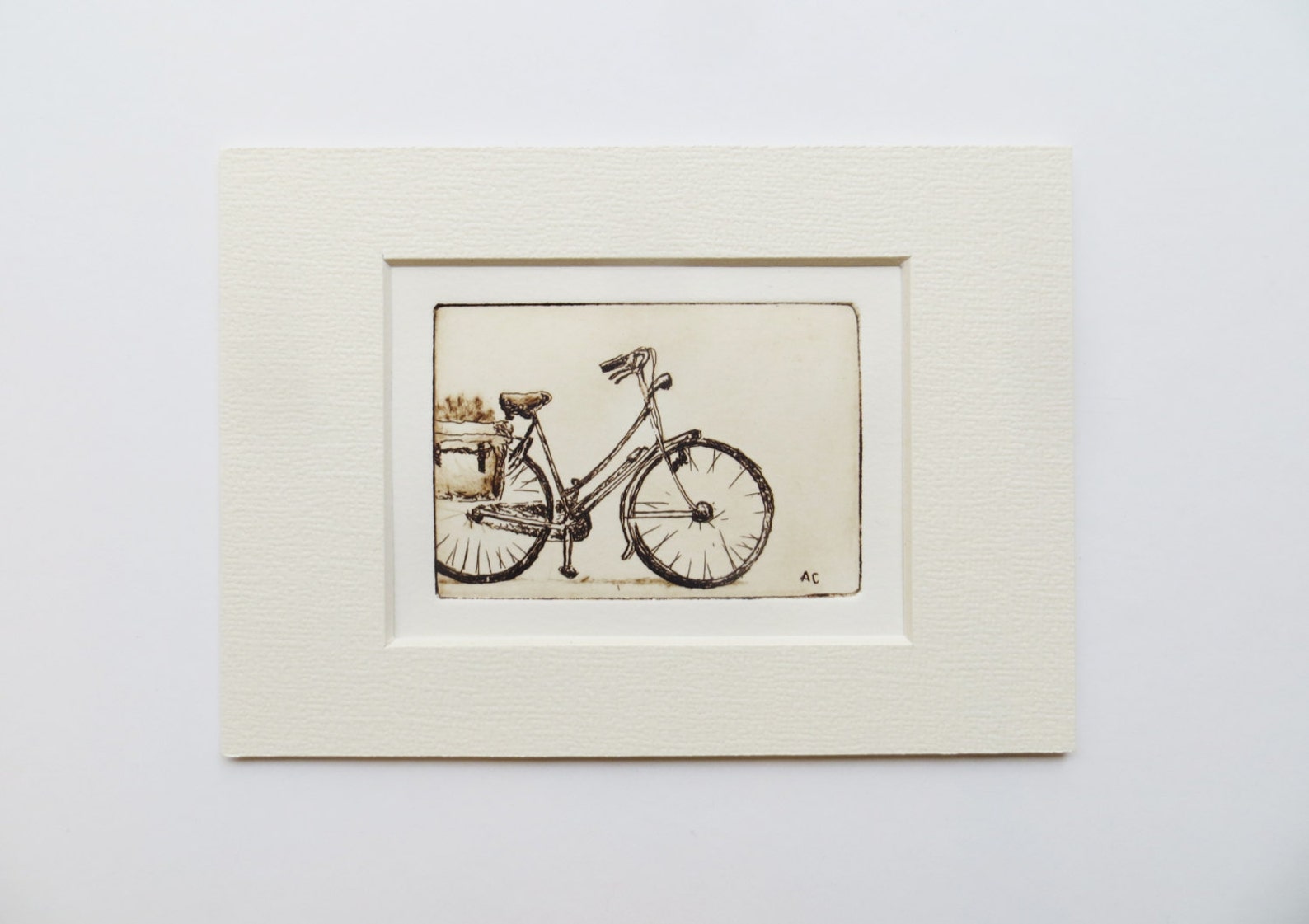 Original Etching of a Bicycle - Etsy