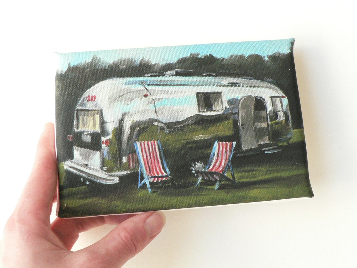 Mini Canvas Print of a Caravan - Airstream Trailer - Etsy