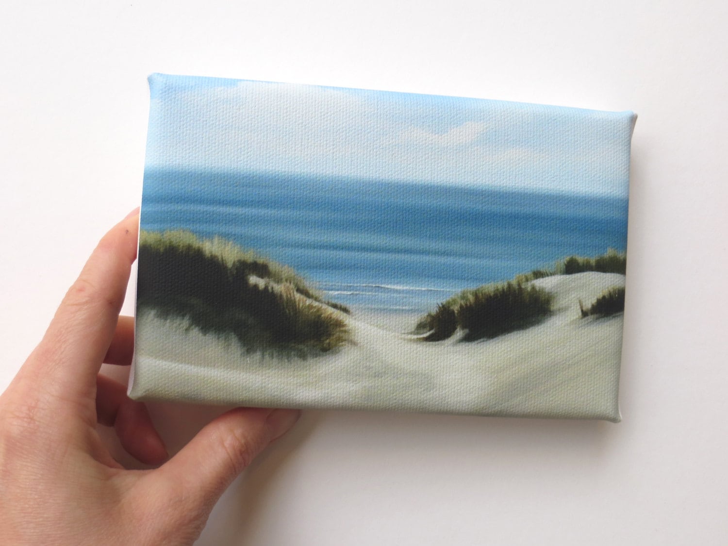 Sand dunes at the beach mini canvas art print | Etsy